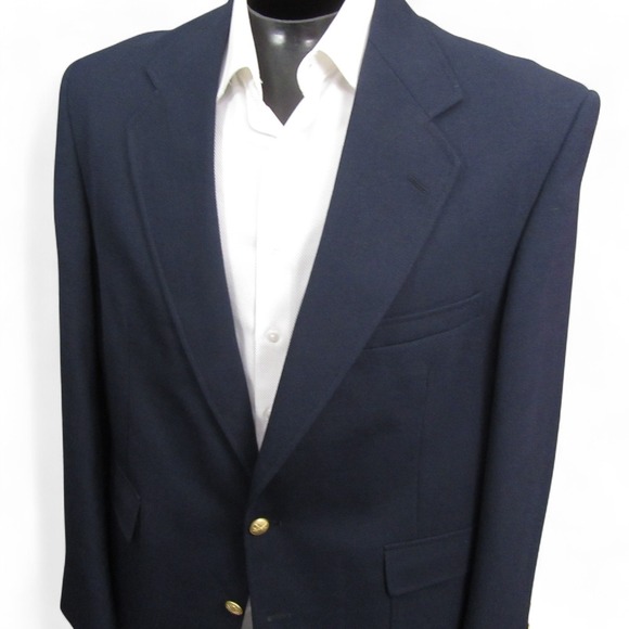 Ivy | Suits & Blazers | Ivy Crew Classic Blue Blazer 44l Navy Gold ...